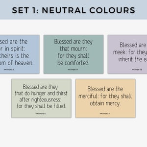 Beatitudes Verse Cards Printable, Mini Scripture Cards, Bible Memory ...