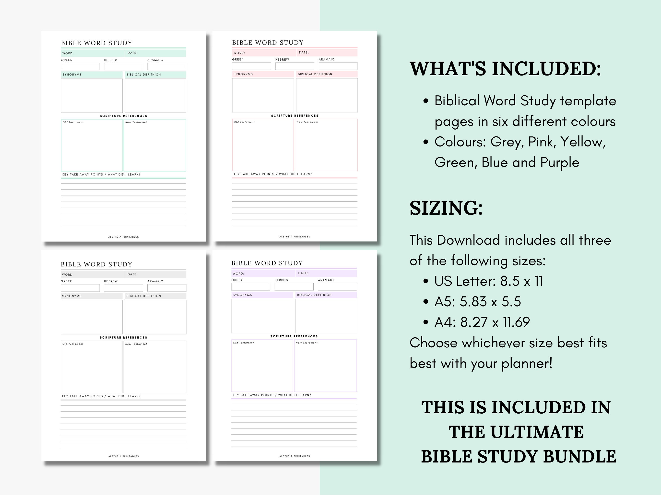 Bible Word Study Printable, Bible Study Resource, Scripture Study Notes ...