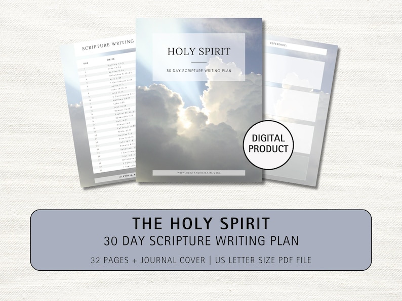 Holy Spirit Scripture Writing Plan Printable, Bible Memory Verse ...