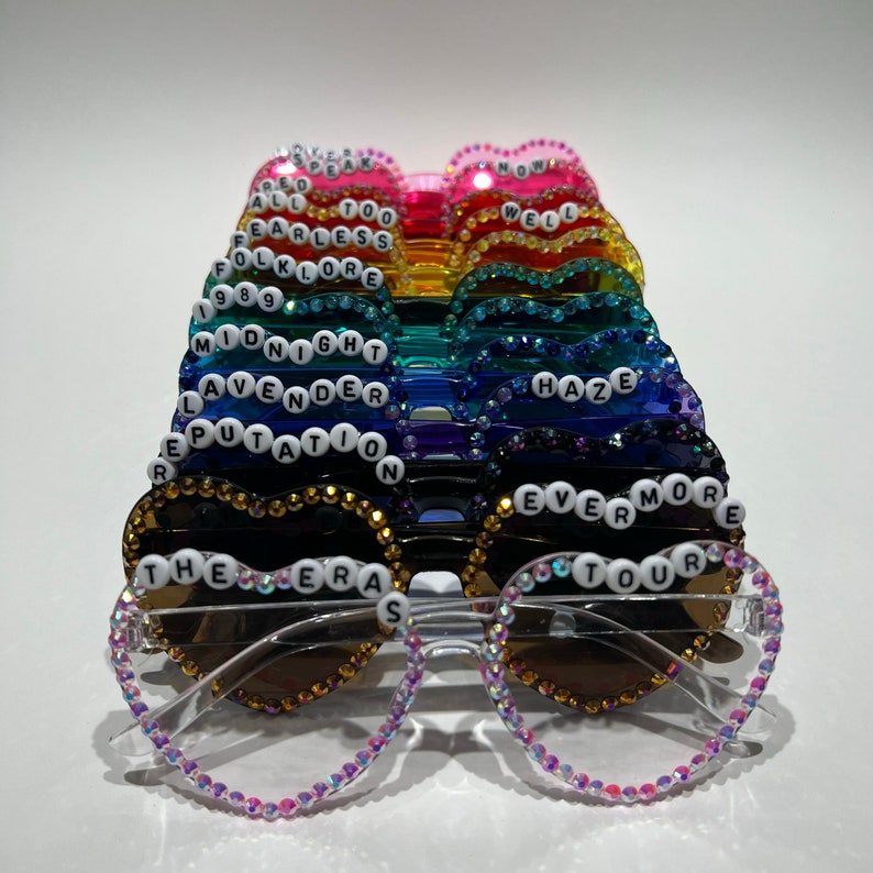 TAYLOR SWIFT Eras Tour Sunglasses Bedazzled Rhinestone Glasses - Etsy
