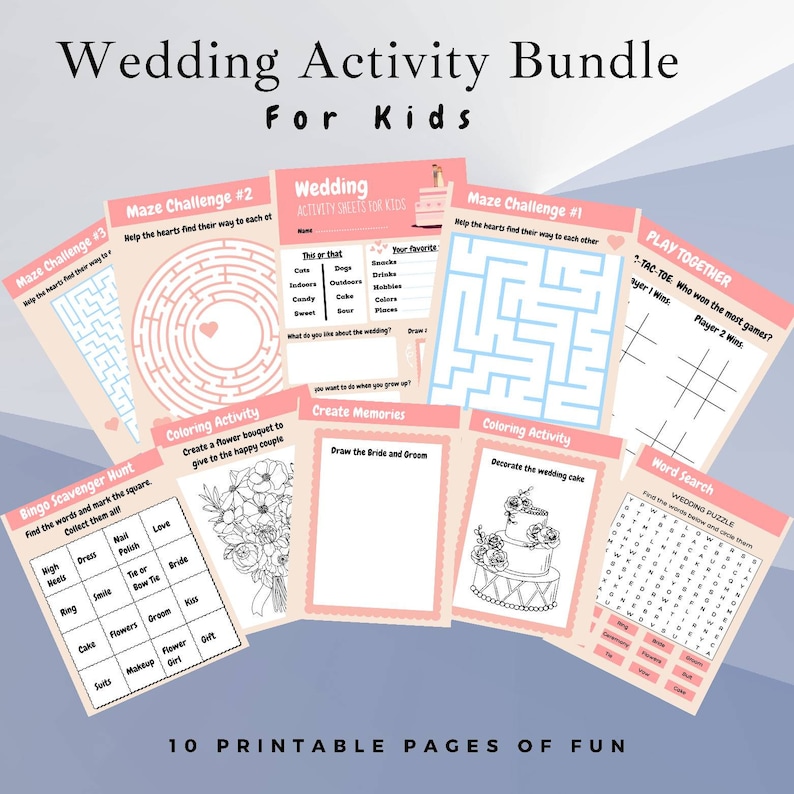 10 Wedding Activity Sheets for Kids - Wedding Games for Kids ...