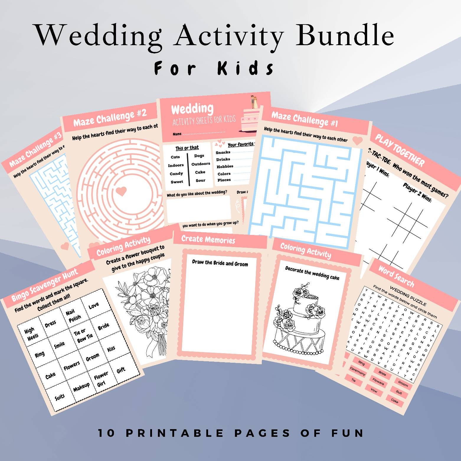 10 Wedding Activity Sheets for Kids - Wedding Games for Kids ...