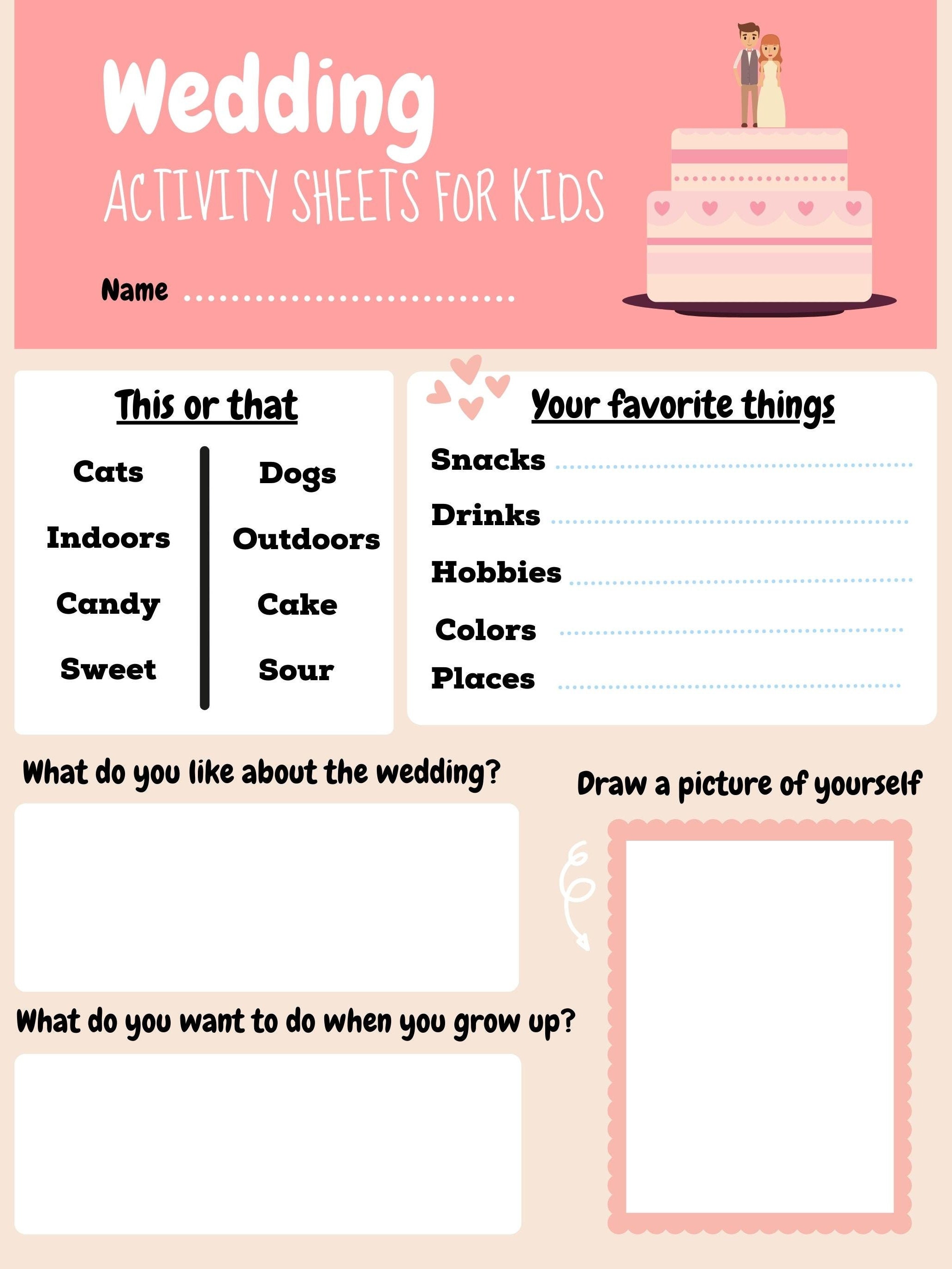 10 Wedding Activity Sheets for Kids - Wedding Games for Kids ...