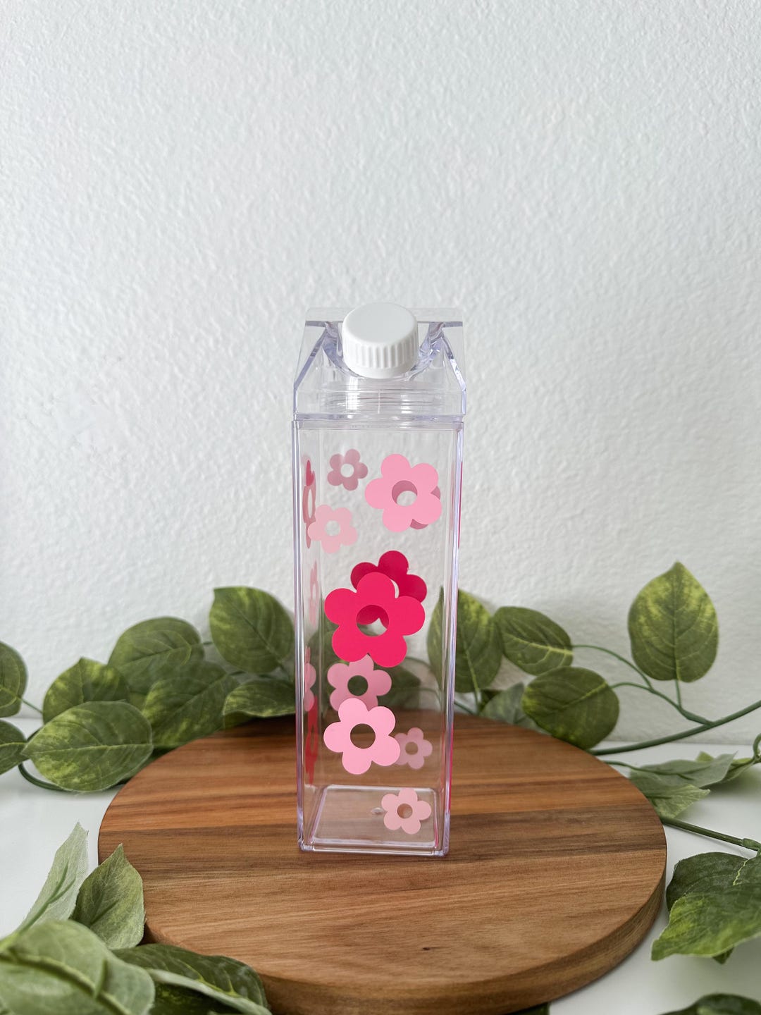 Pink Flowers Bottle Cute Juice Bottle Milk Carton Bottle - Etsy