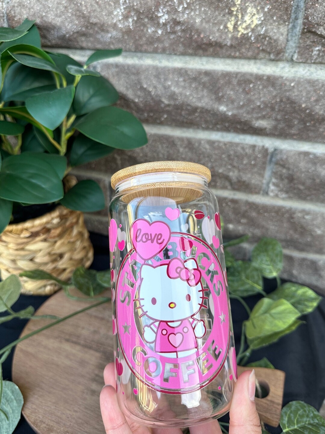 Pink Kitty Glass Cup | Cute Kitty Glass Cup| Valentines Day Coffee Cup ...