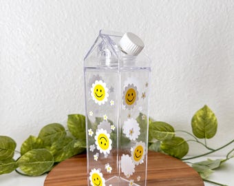 Pink Flowers Bottle Cute Juice Bottle Milk Carton Bottle - Etsy