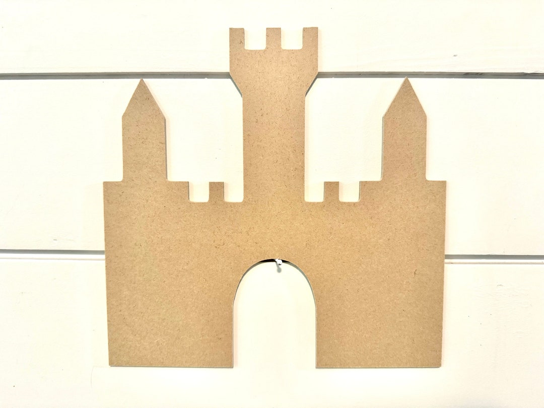 Castle Wooden Cutout MDF Wood Case DYI Princess/ Prince Caslte wood-8 ...