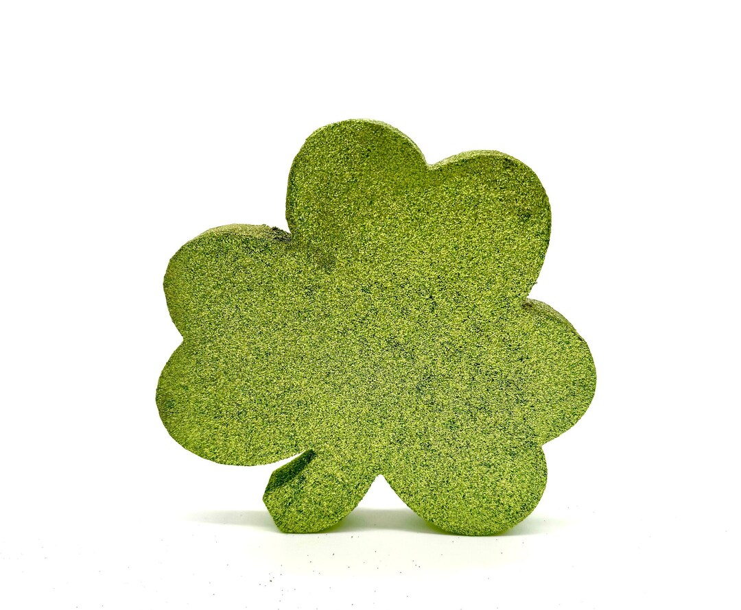 Light Green Wooden Glitter Shamrock- St. Patrick’s Day- 3 Leaf Clover ...
