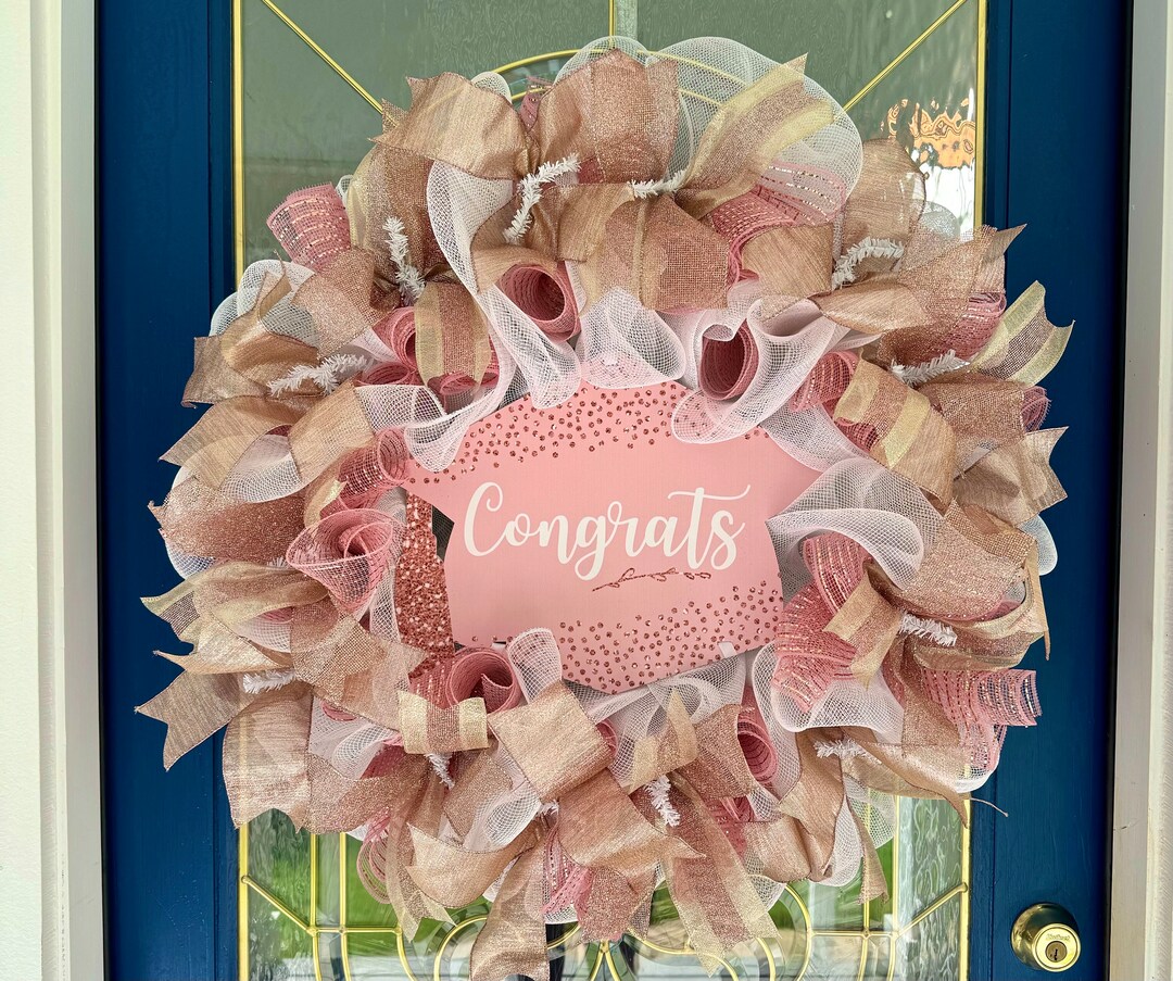 Graduation Day Wreath-big Dot of Happiness-rose Gold Grad Rose Gold ...