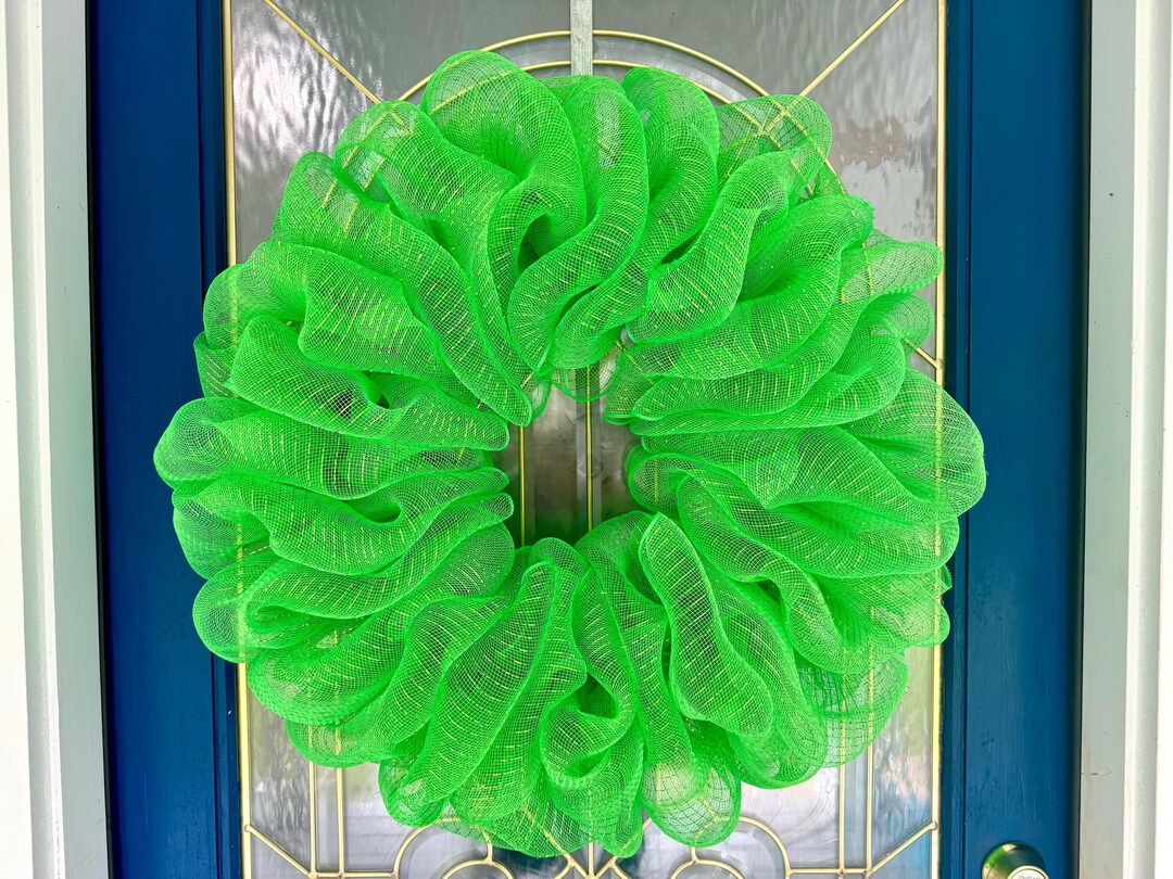Shamrock Green, Metallic Mesh Wreath- Grinch Green Wreath Base-add Own ...
