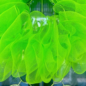 Neon Green Deco Mesh Wreath-pre-made Wreath Base-add Your Own ...