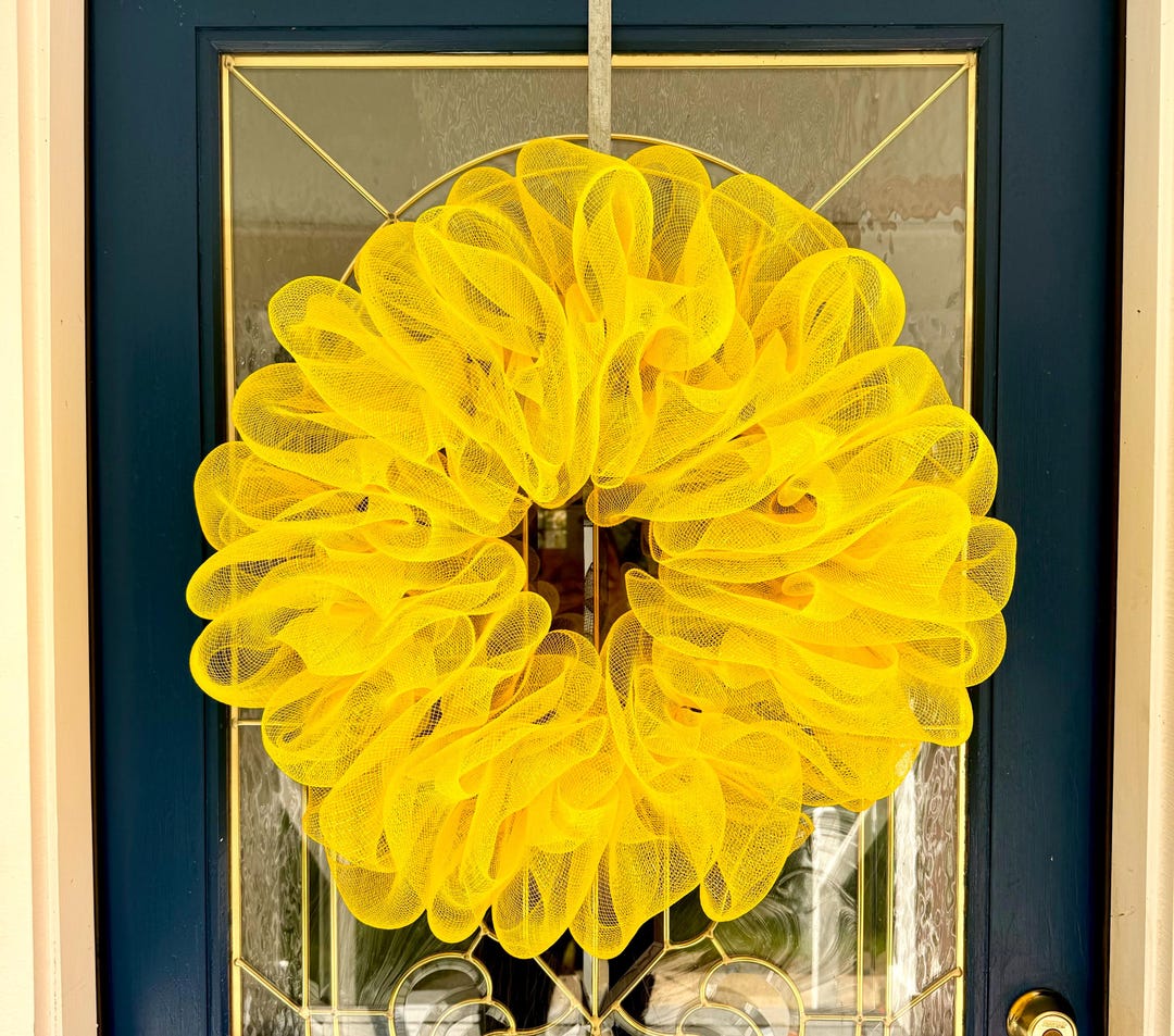 Yellow Deco Mesh Wreath Base: DIY Embellishment Starter - Etsy