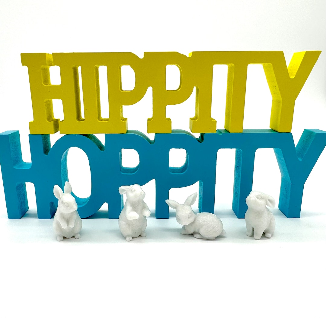 2.5 X 1.5 Miniature White Plastic Bunny Rabbit Easter Decor-doll House ...