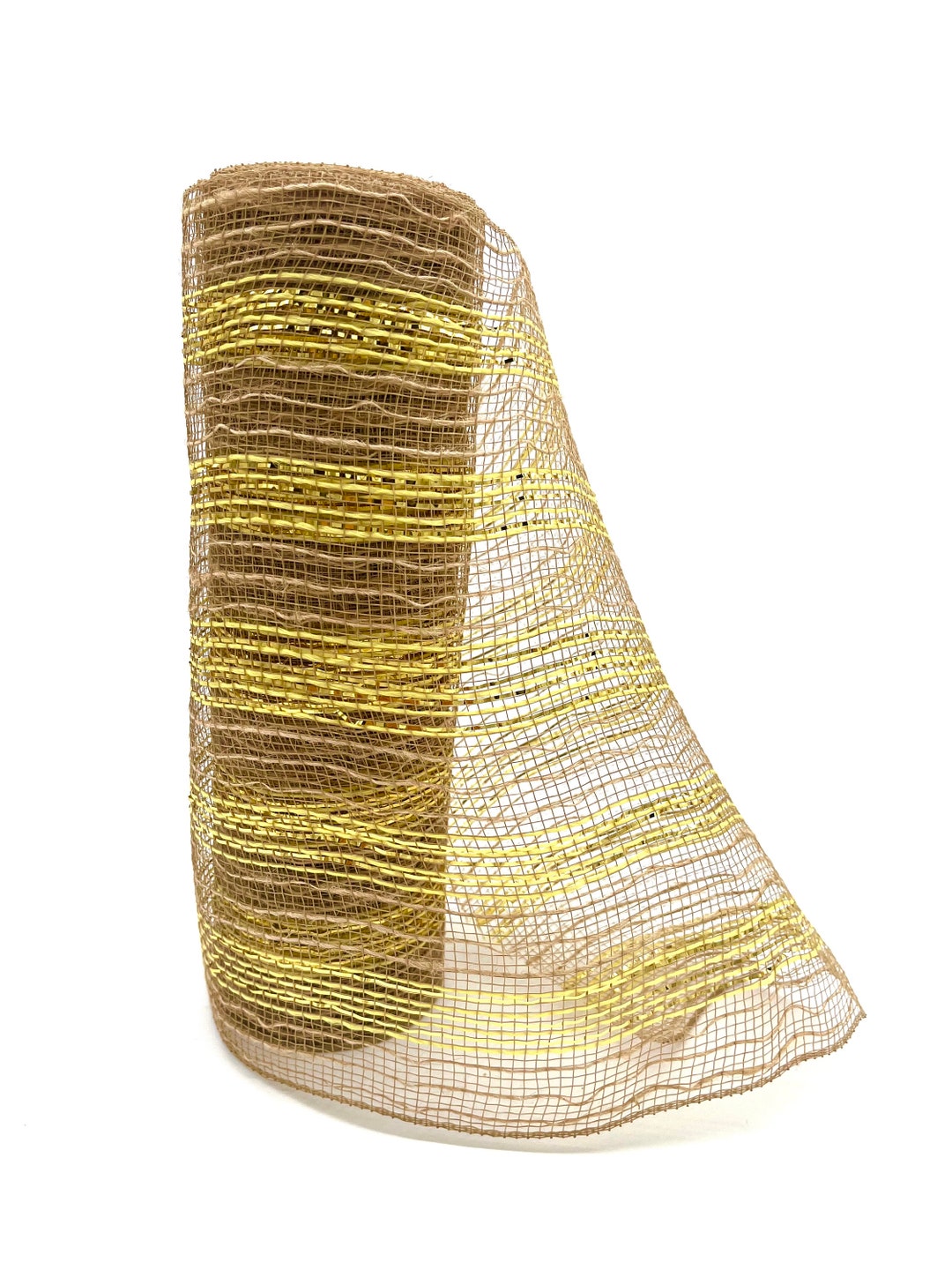 Burlap and Gold Foil Poly Deco Mesh 10 Inches X 10 Yards 30 Feet - Etsy