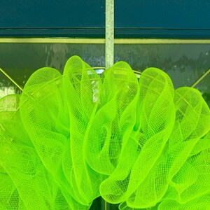 Neon Green Deco Mesh Wreath-pre-made Wreath Base-add Your Own ...