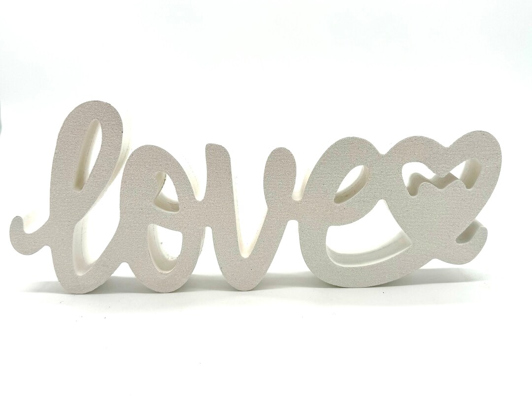 Love Sign-white Wood Glitter Love Sign-wood Sign Valentine’s Day Sign ...