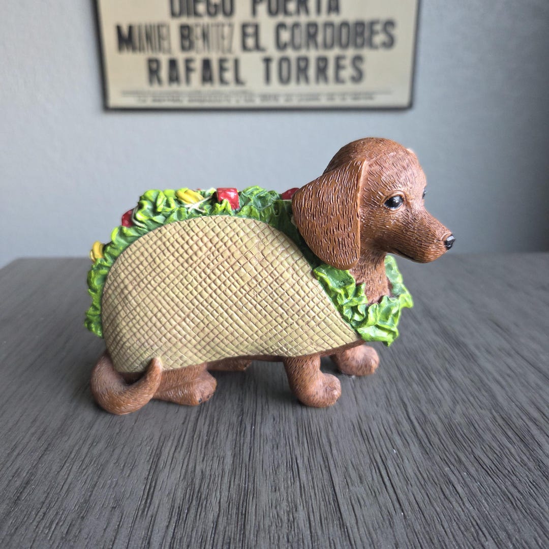 Dachshund Taco Figurine – Cute Wiener Dog Miniature – Funny Dog Lover ...