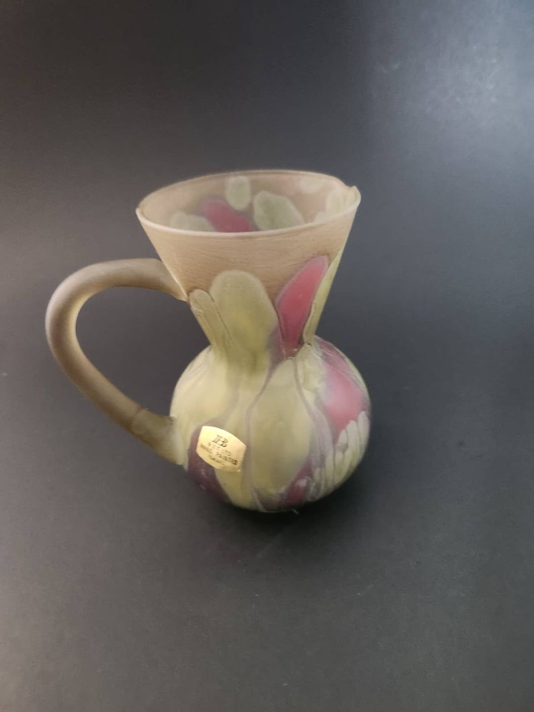 Israeli Hand-stained Glass Vase Watercolor BZT Limited 10 Fl Oz Vase ...