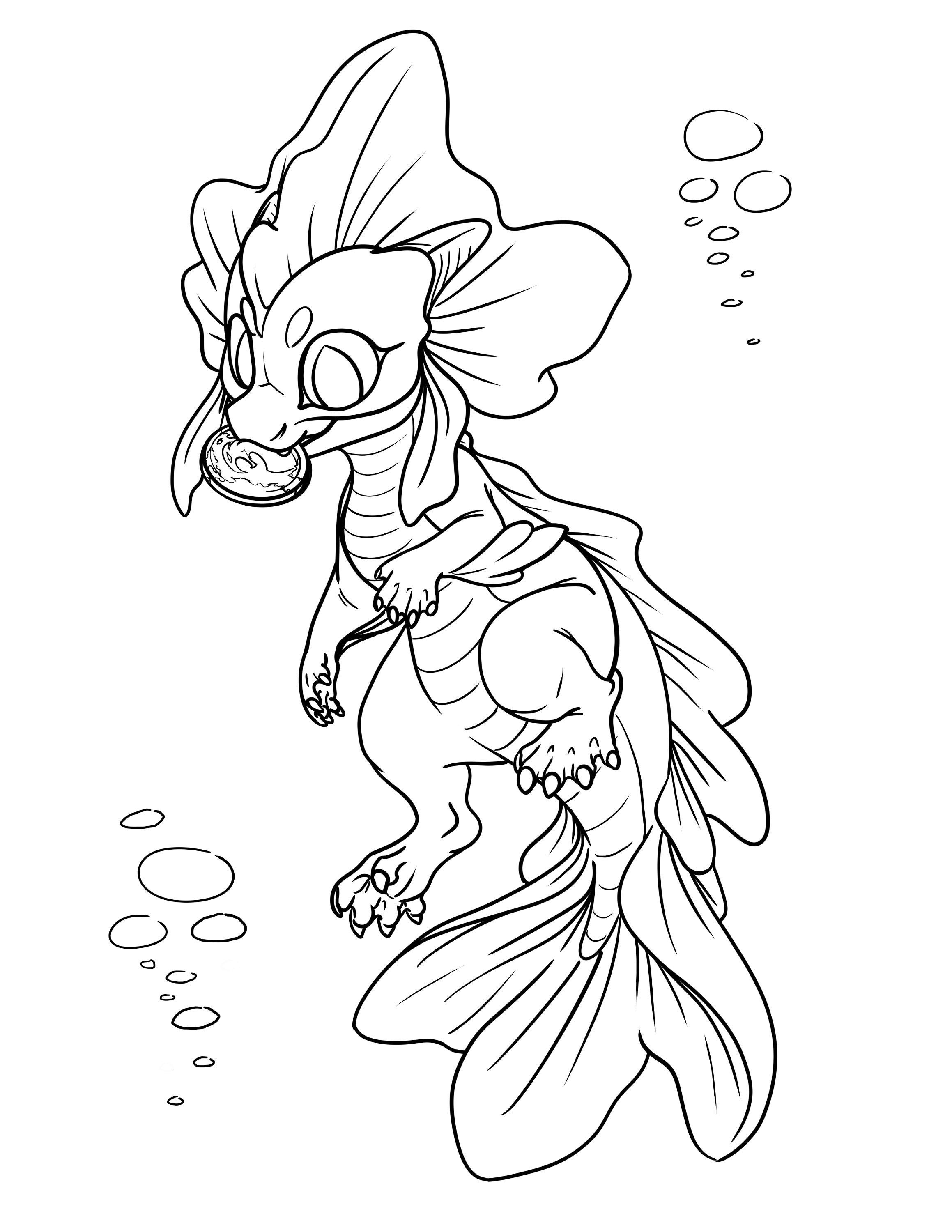 Betta Fish Dragon Coloring Book Page - Etsy Australia