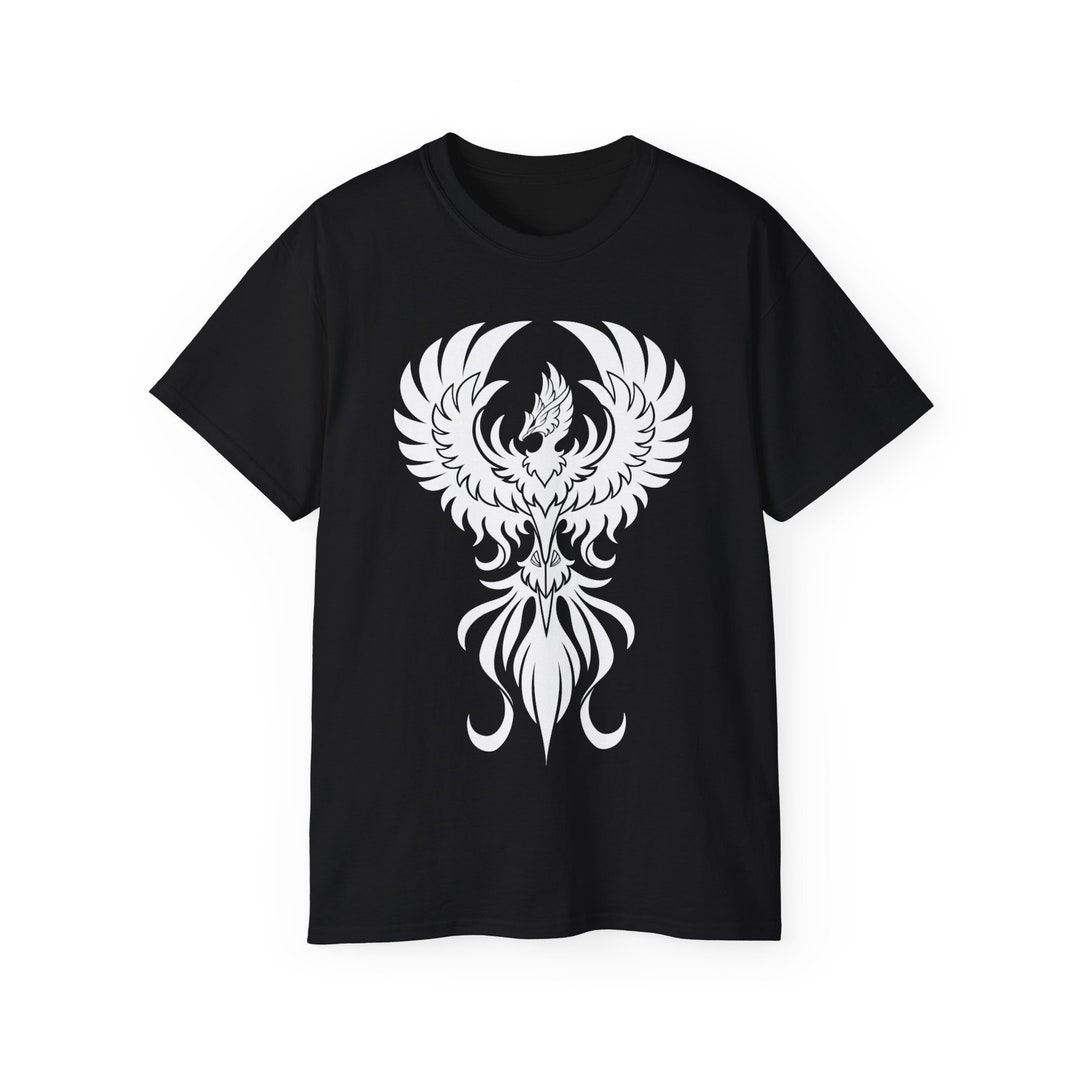 Rising Phoenix (white) Medium Fabric T-shirt - Etsy
