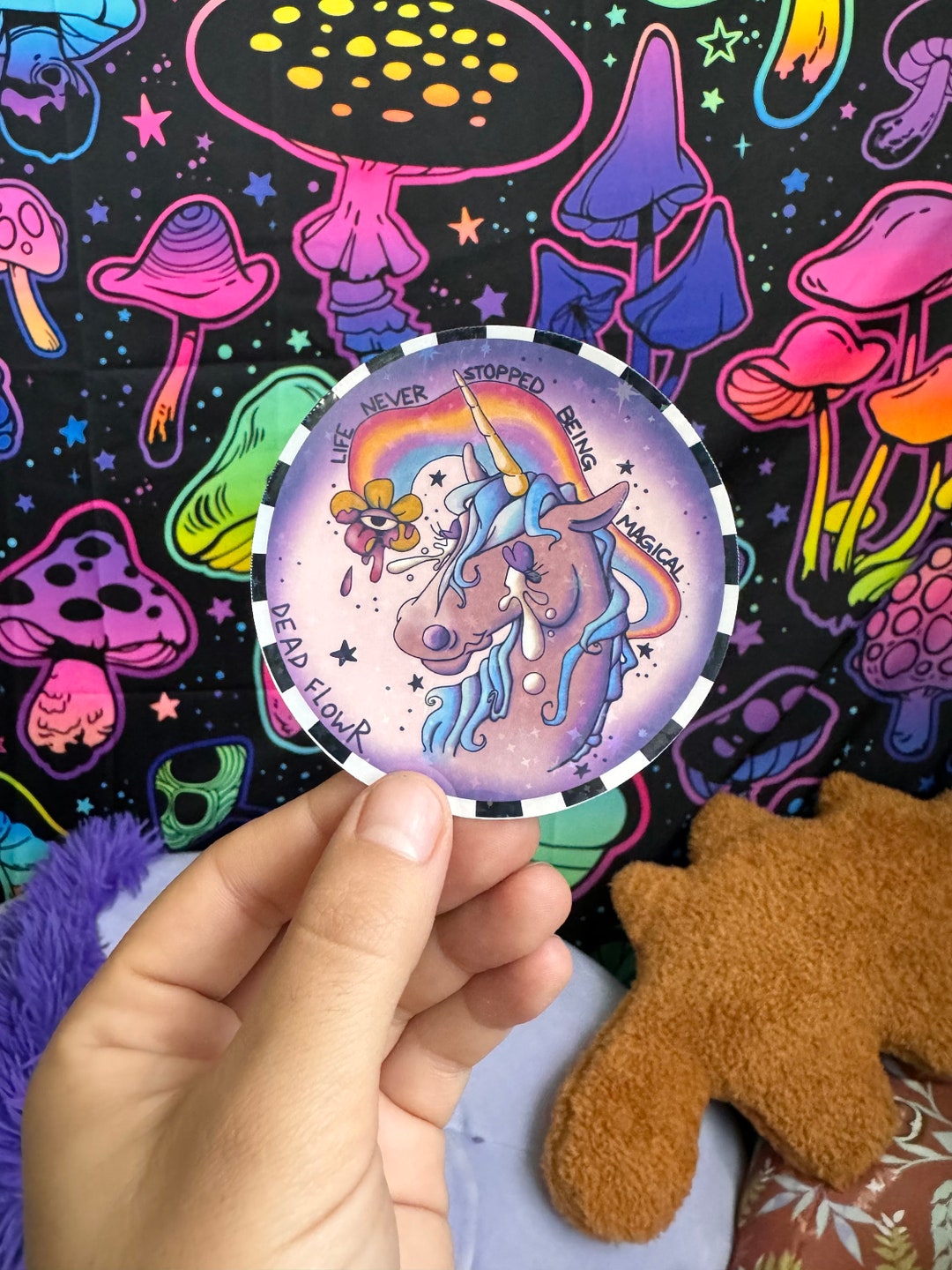 Unicorn Glitter Magical Life Sticker | Checkers | Emo | Trippy ...