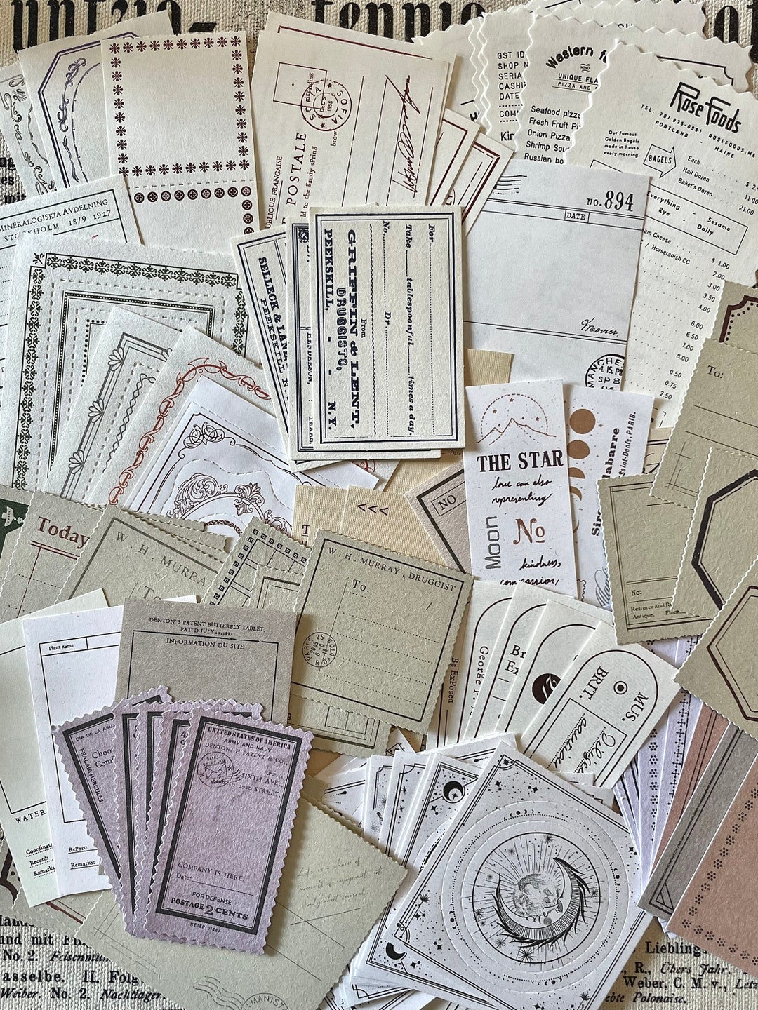 86 Pcs Mixed Note, Memo, Tags Paper Ephemera Journaling, Scrapbooking ...