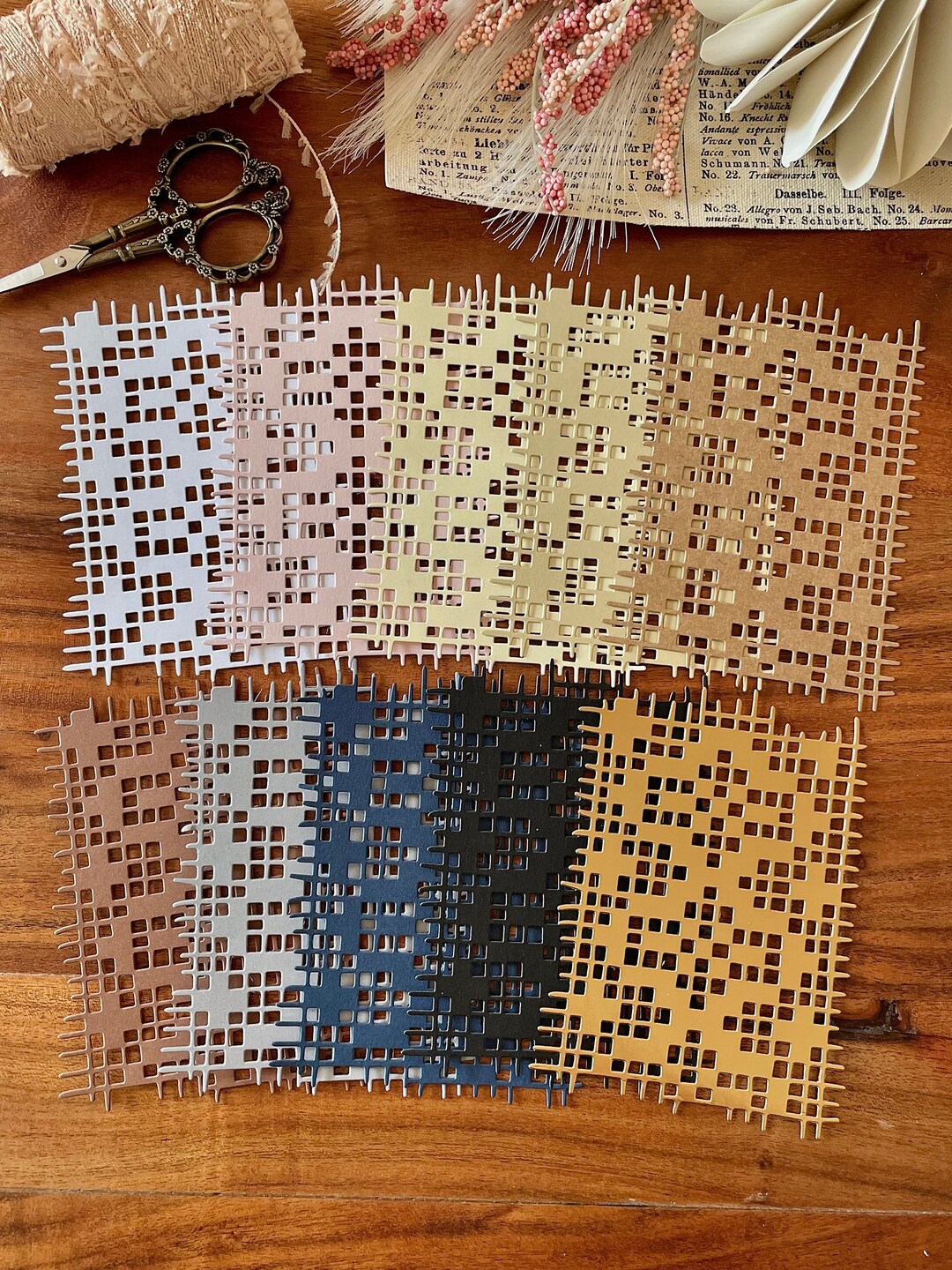 10 Pcs Macrame Mesh Paper Die Cuts Journaling, Scrapbooking, Card ...