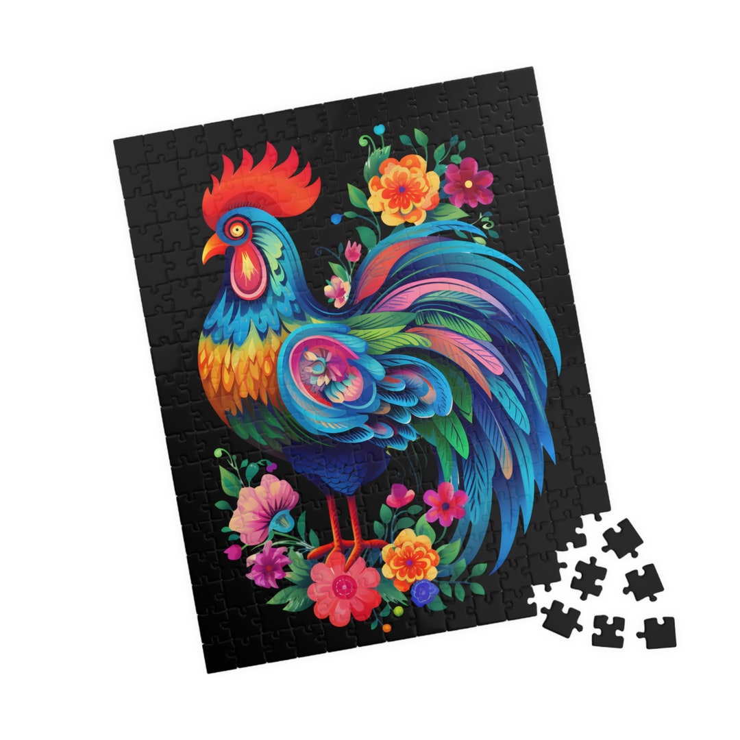 Rooster Puzzle, Gift for Rooster Lovers, Painters, Artists, Puzzle Nerds, People Who Love ...
