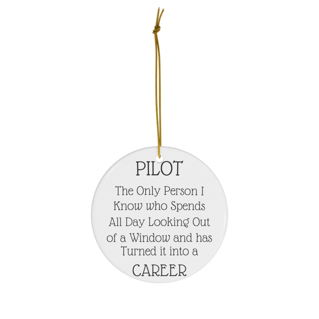 PILOT Fun Ornament, Graduated Pilot First Job, Retired Fun Pilot Gift ...