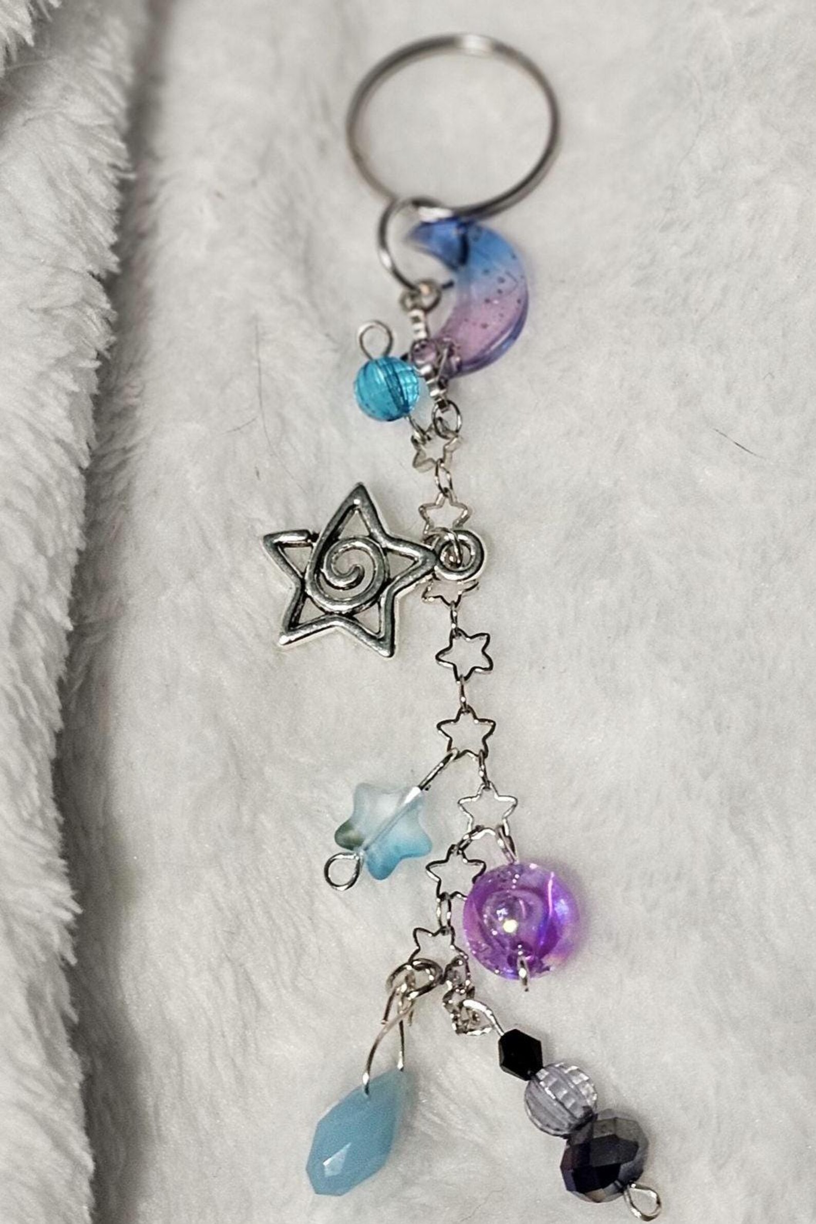 Galaxy Keychain: Star Chain With Gems & Beads - Etsy
