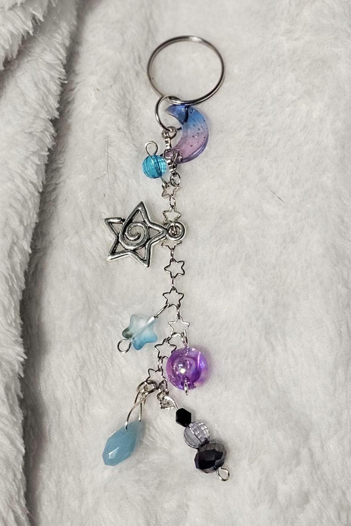 Galaxy Keychain: Star Chain With Gems & Beads - Etsy