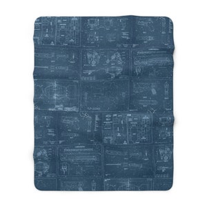 Fallout Weapons and Armor Blueprints Sherpa Fleece Blanket - Etsy UK