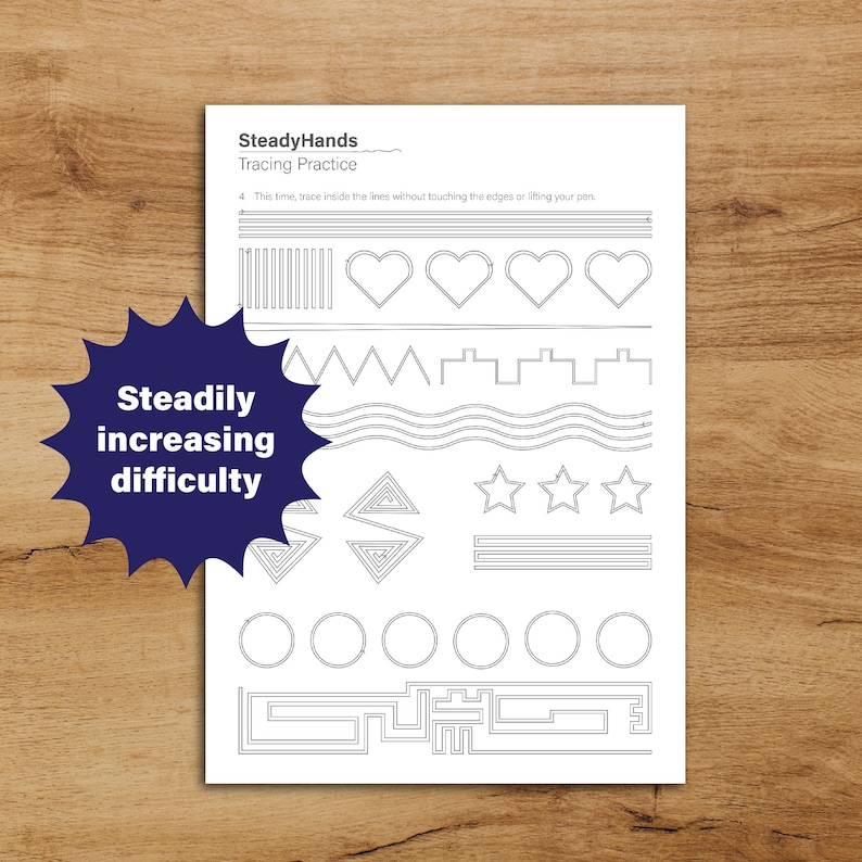 Line Tracing Practice Worksheets (steady Hands, Printable Sheets, Fine ...