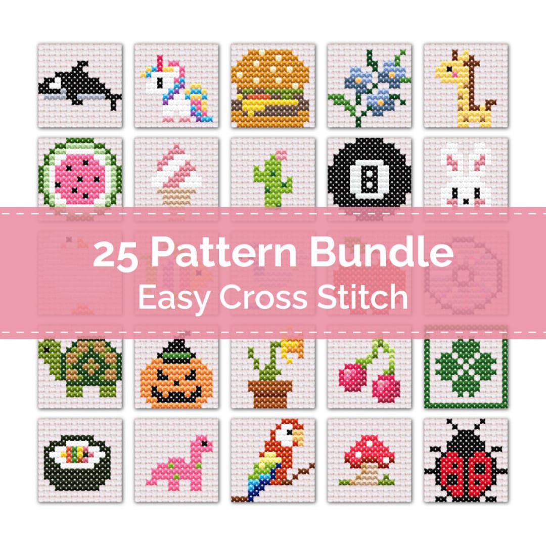 25 Easy Mini Cross Stitch Patterns for Beginners (PDF Pattern) - Etsy