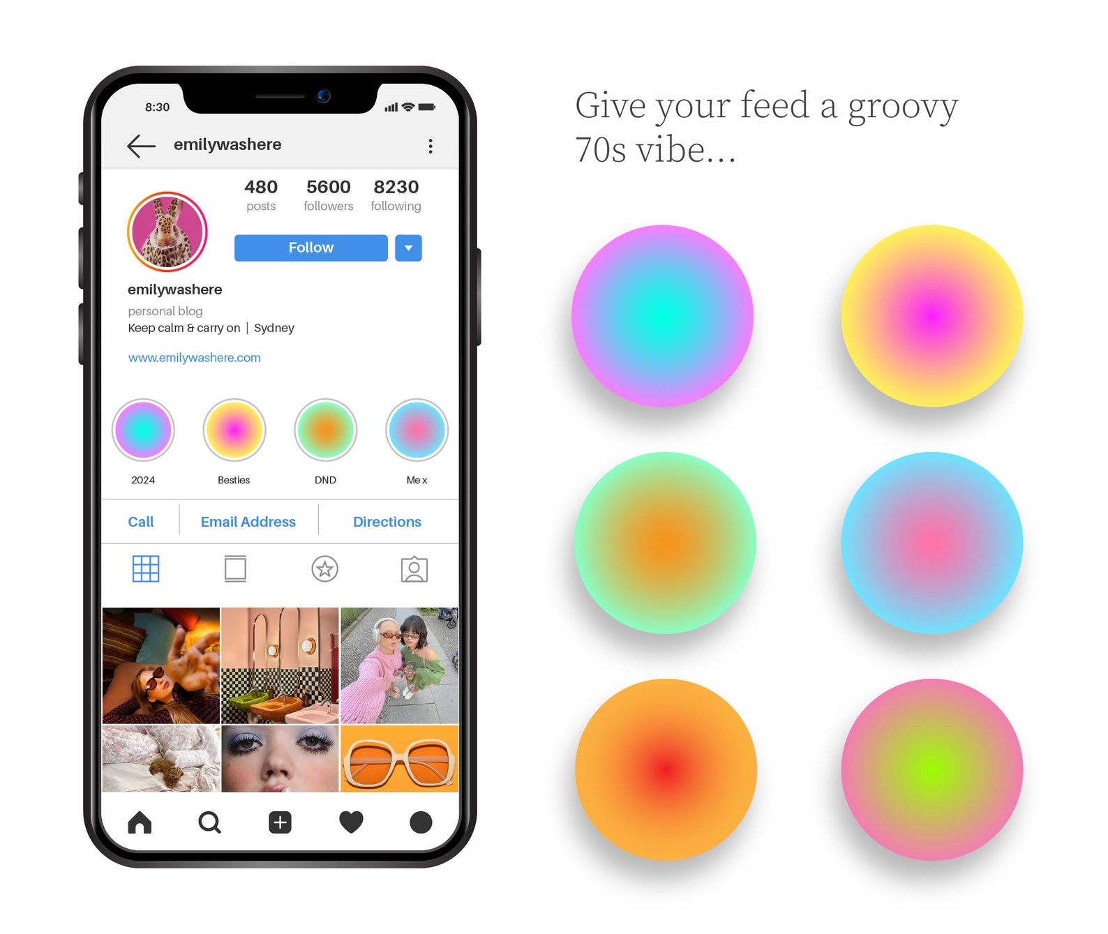 30 Instagram Aura Highlight Covers Groovy Gradients/shades | 70s ...
