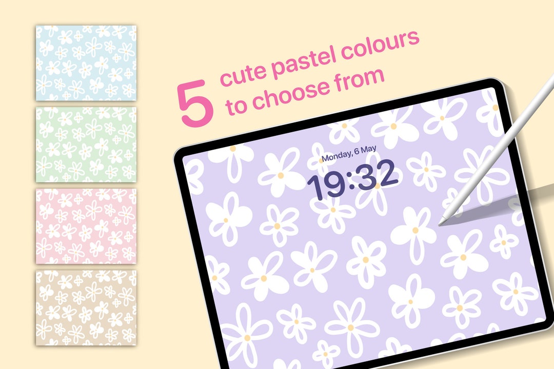 Daisy Flower iPad Wallpapers, Floral iPad Wallpaper, Pastel iPad ...