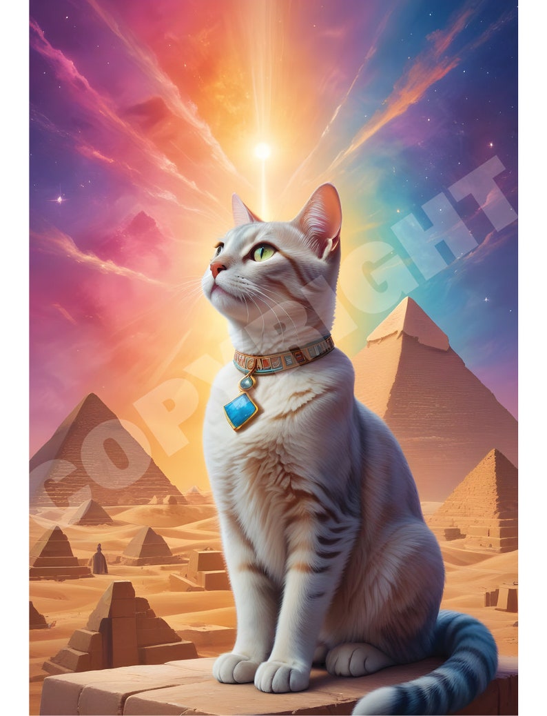 Ethereal Cat A2 Poster, Surreal Cat Poster, Beautiful Cat in Egypt ...