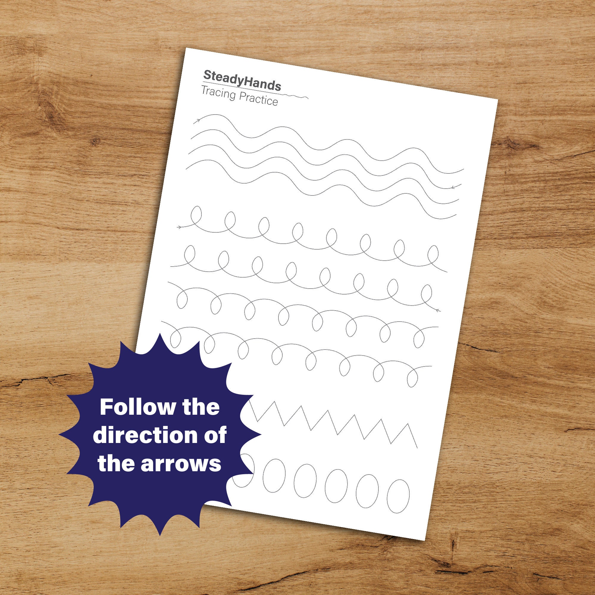 Line Tracing Practice Worksheets steady Hands, Printable Sheets, Fine ...