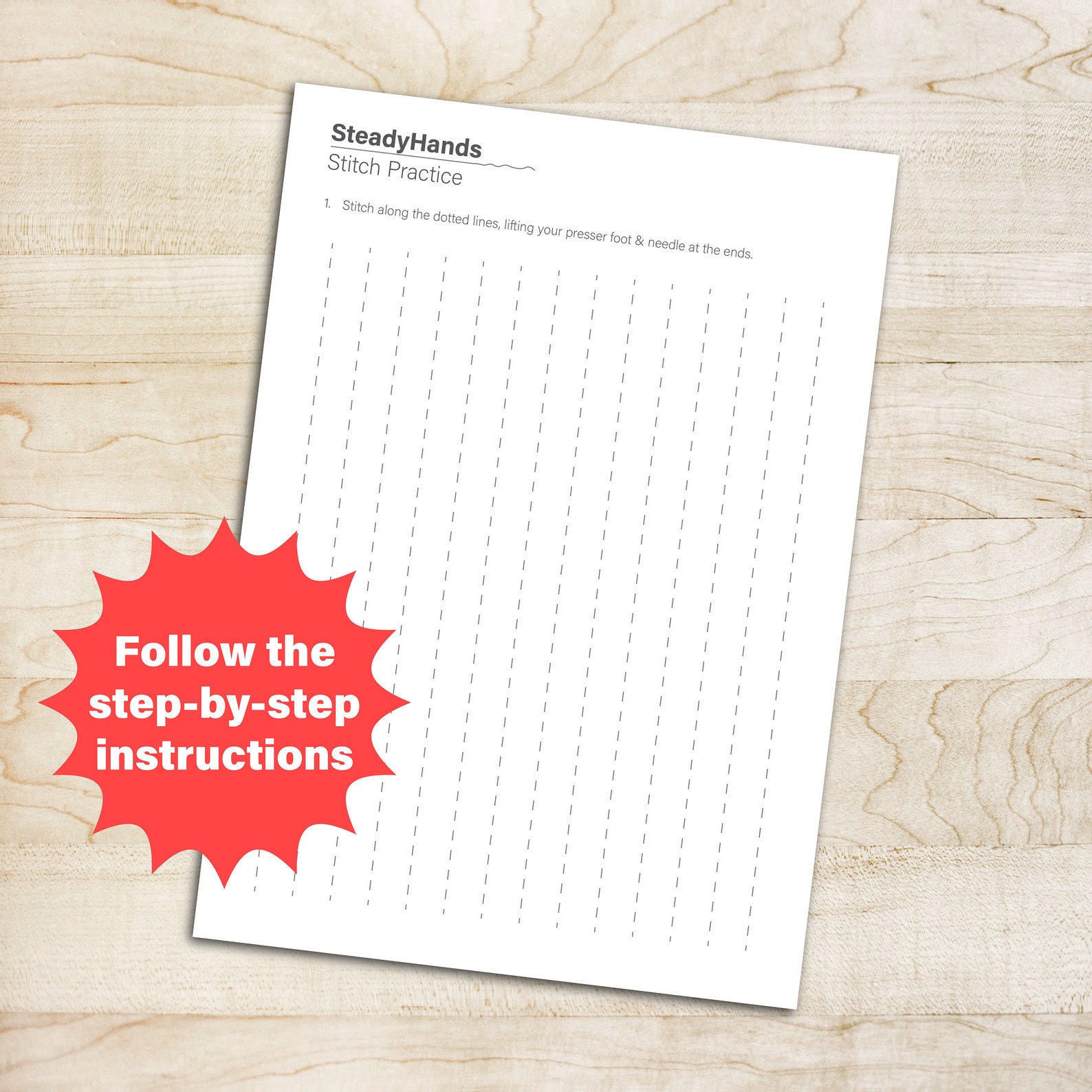 Sewing Practice Worksheets, Beginner Stitching (PDF Pattern) - Etsy