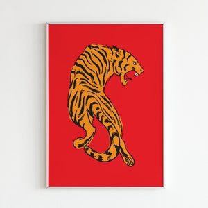 Bright Tiger Art Print, Colorful Illustration (digital Download) - Etsy