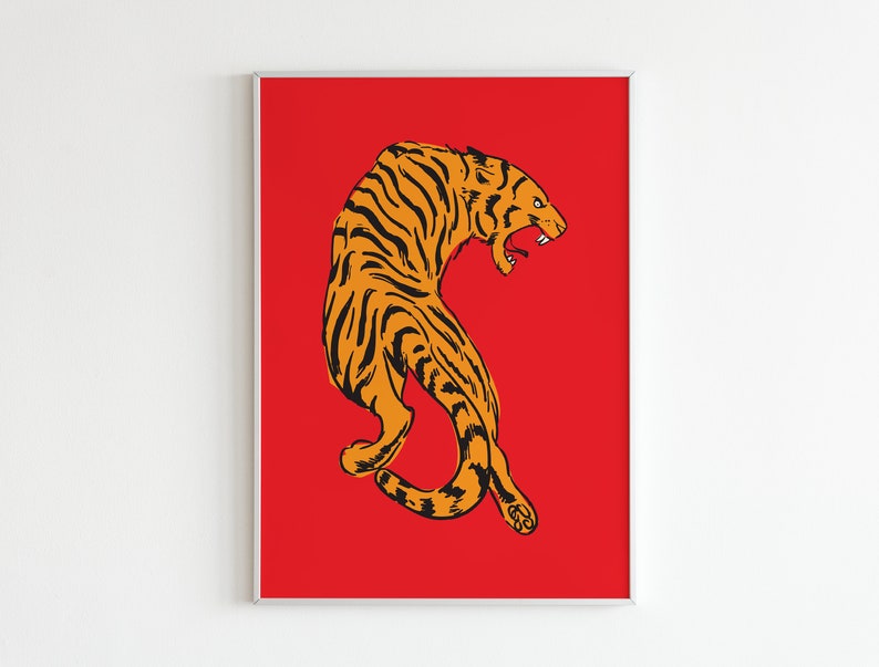 Bright Tiger Art Print, Colorful Illustration (digital Download) - Etsy