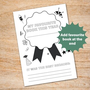 Printable Monthly Reading Log for Kids With Colouring In, Title and ...