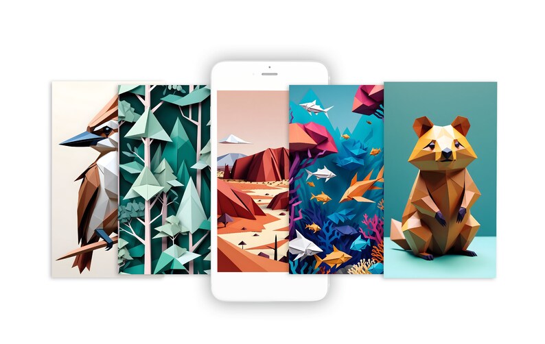 9 Australian Origami Mobile Wallpapers With Australian Animals, Plants ...