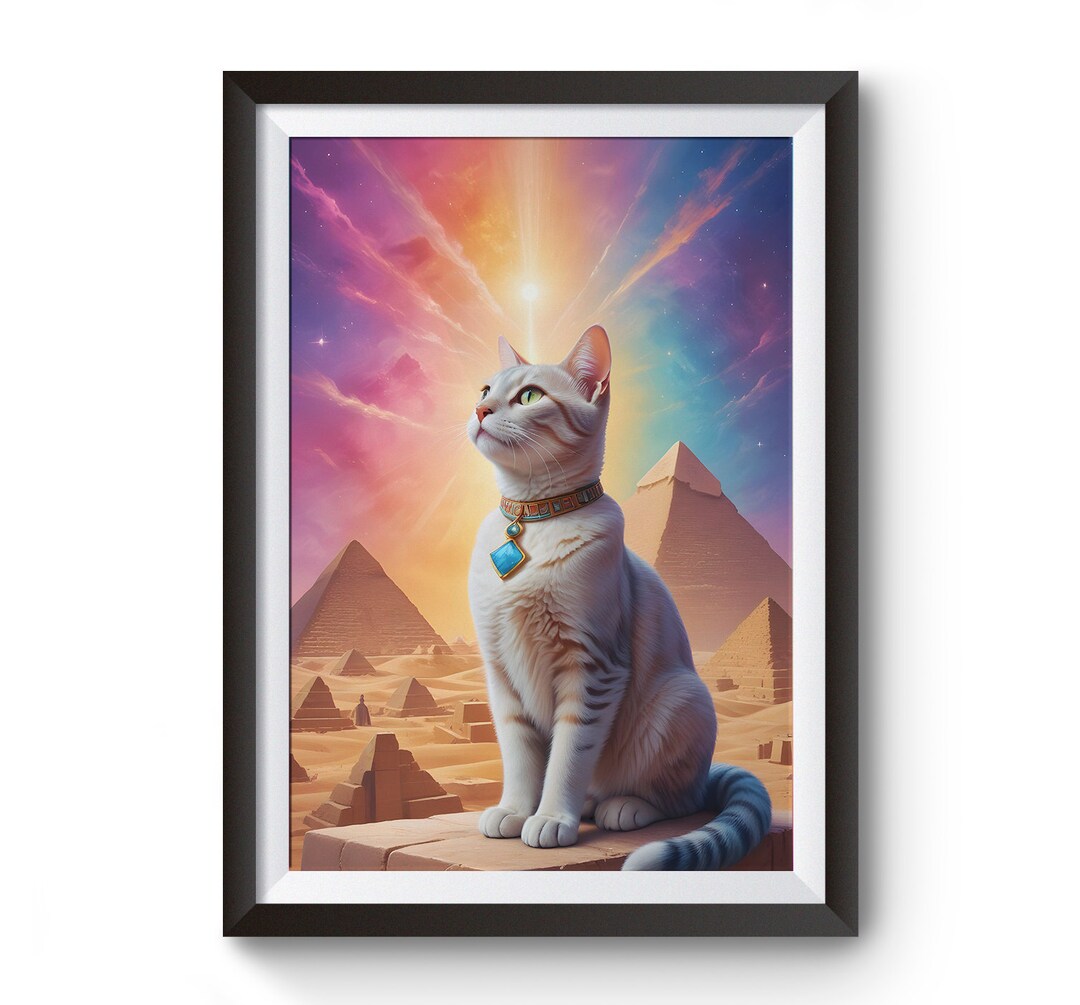 Ethereal Cat A2 Poster, Surreal Cat Poster, Beautiful Cat in Egypt ...