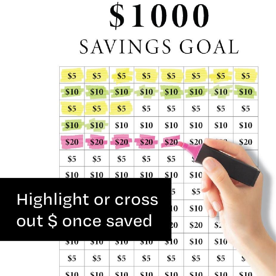 Savings Challenge, Savings Tracker, Savings Spreadsheet, Savings Goal ...