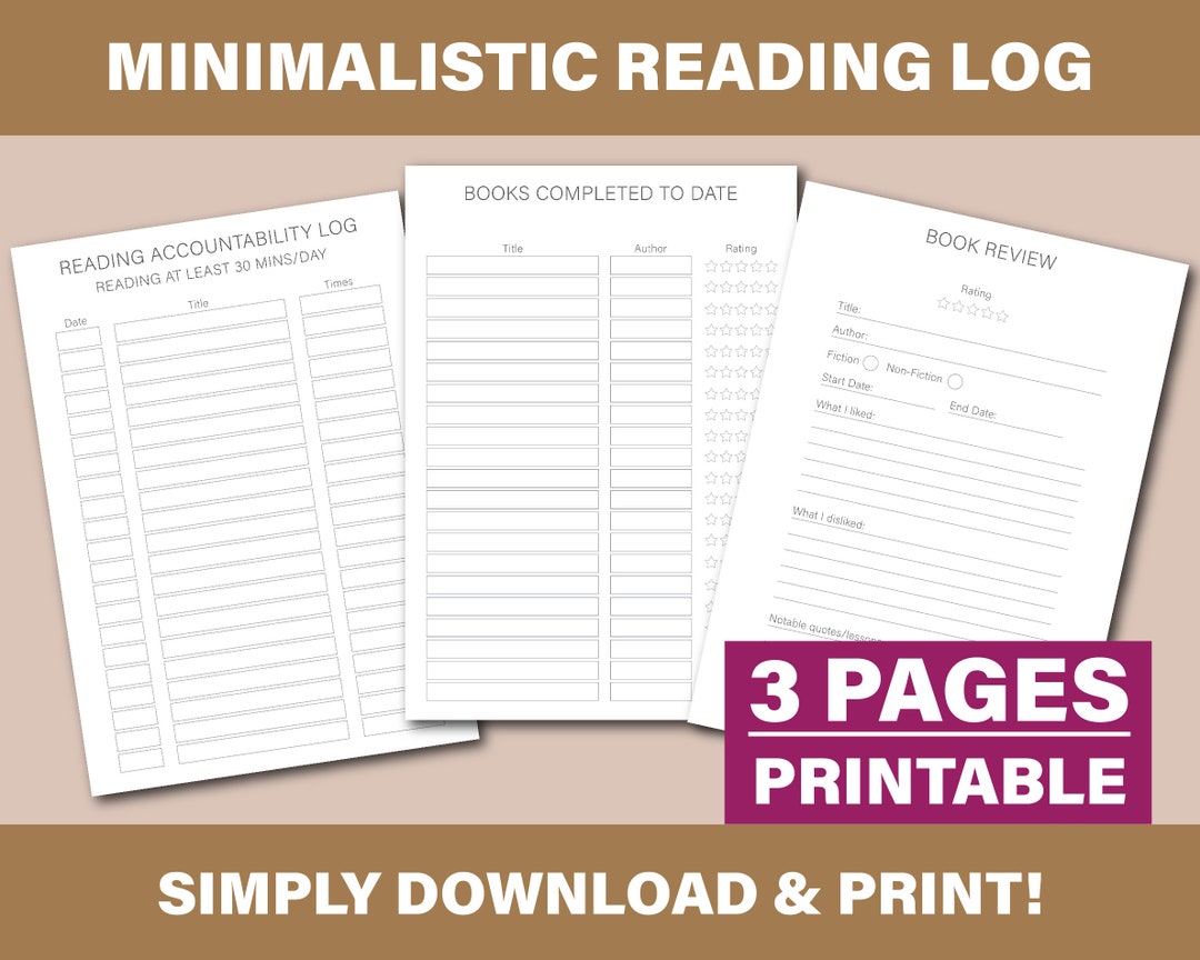 Registro de lectura imprimible, lista de lectura de libros, reseña de ...