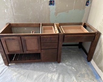 Custom Rustic Wooden Bathroom Vanity Sink Handcrafted Unique Design ...