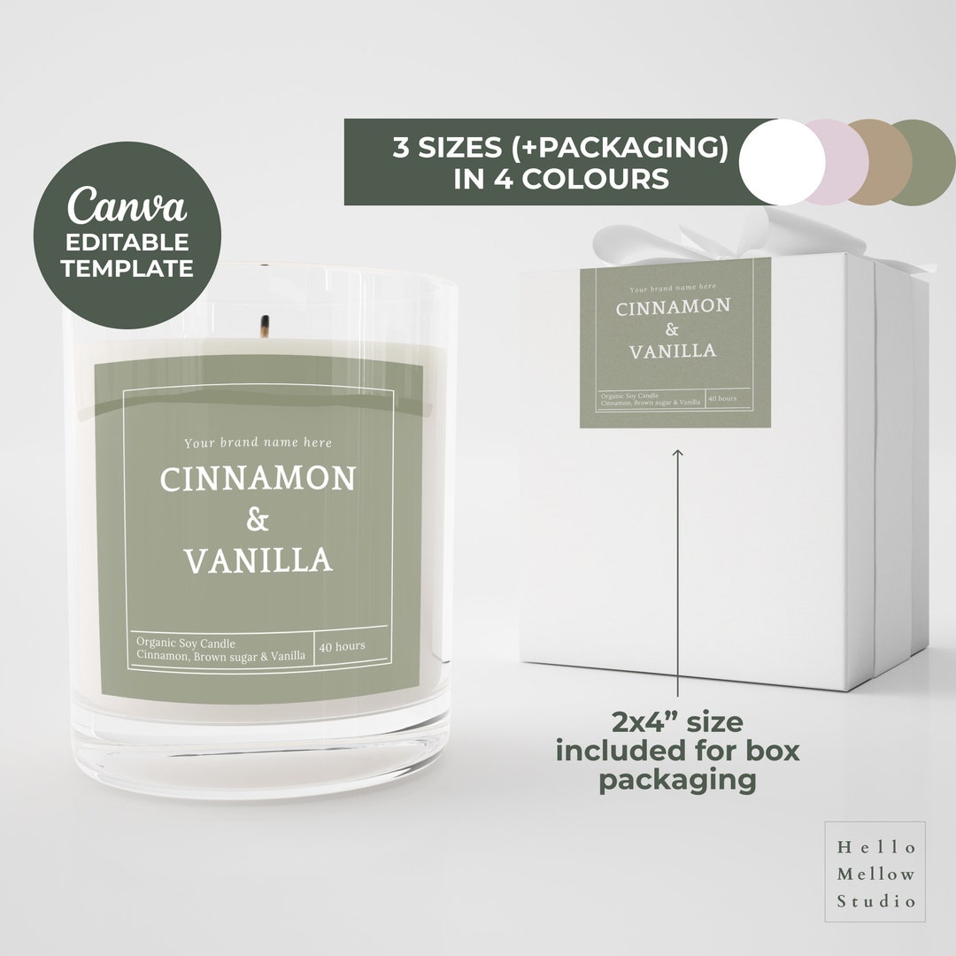 Editable Candle Label Template for Candle Packaging Design Editable in ...