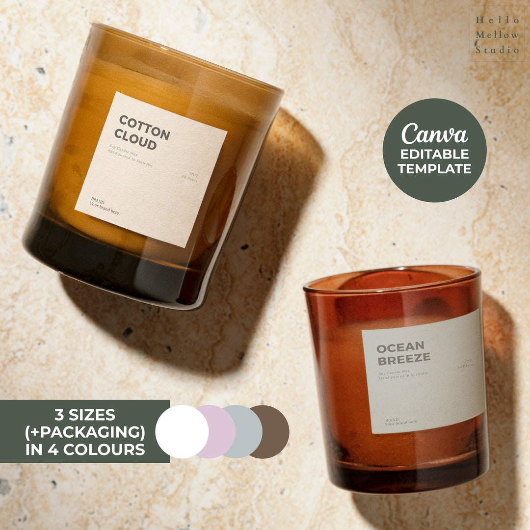 Premade Modern Minimalist Label Design, Homemade Candle Product Label ...