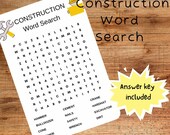 Construction Word Search Instant Download Printable - Etsy